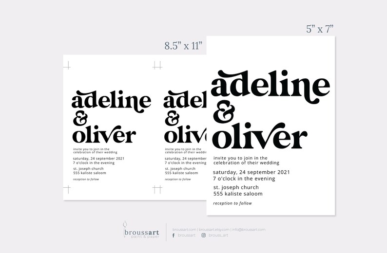 Retro Typographic Wedding Invitation Printable Instant - Etsy