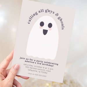 Cute Ghost Birthday Party Invitation Fun Girl Halloween | Etsy