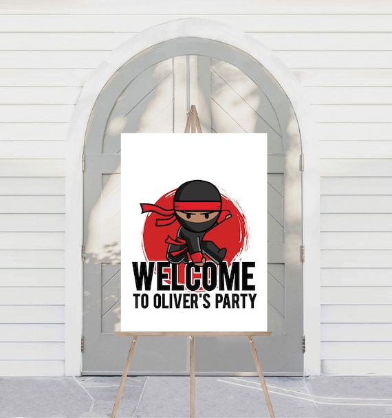 Ninja Party Welcome Sign Printable Editable Template - Etsy
