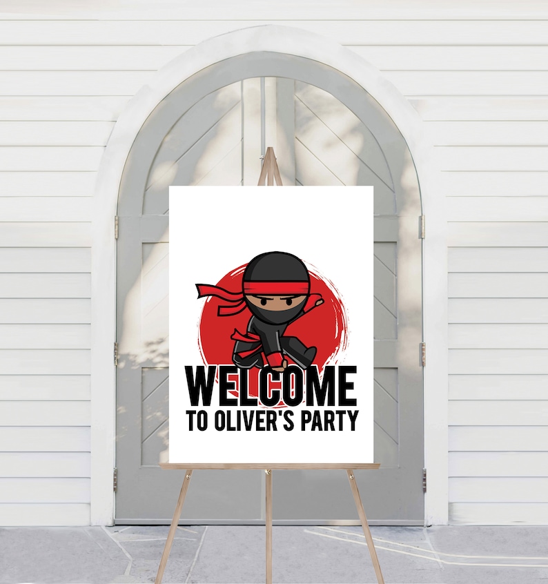 Ninja Party Welcome Sign Printable Editable Template - Etsy