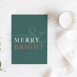 Merry & Bright Holiday Card | Printable Instant Download | Editable ...