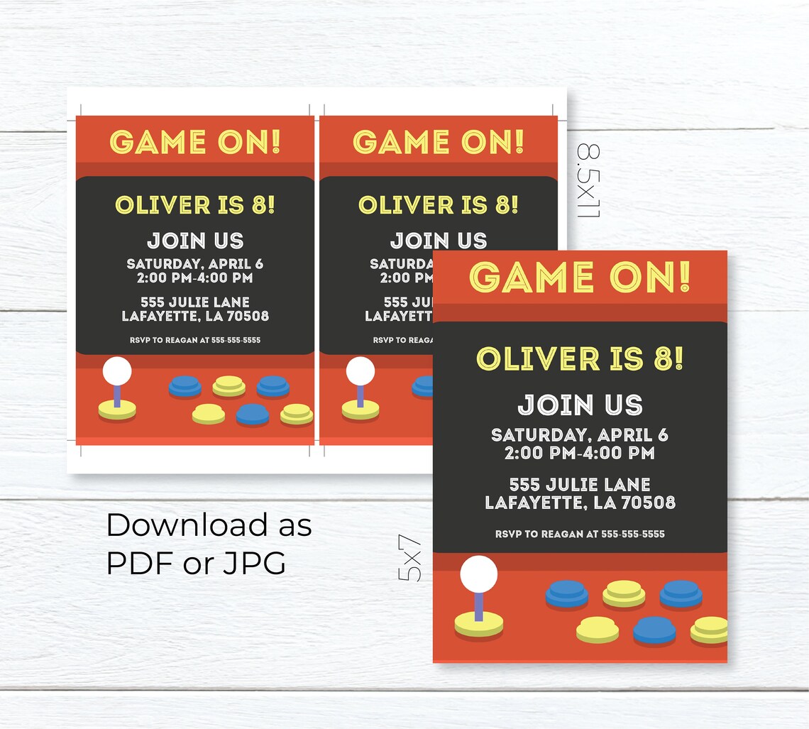Printable Retro Video Game Birthday Invitation Printable - Etsy