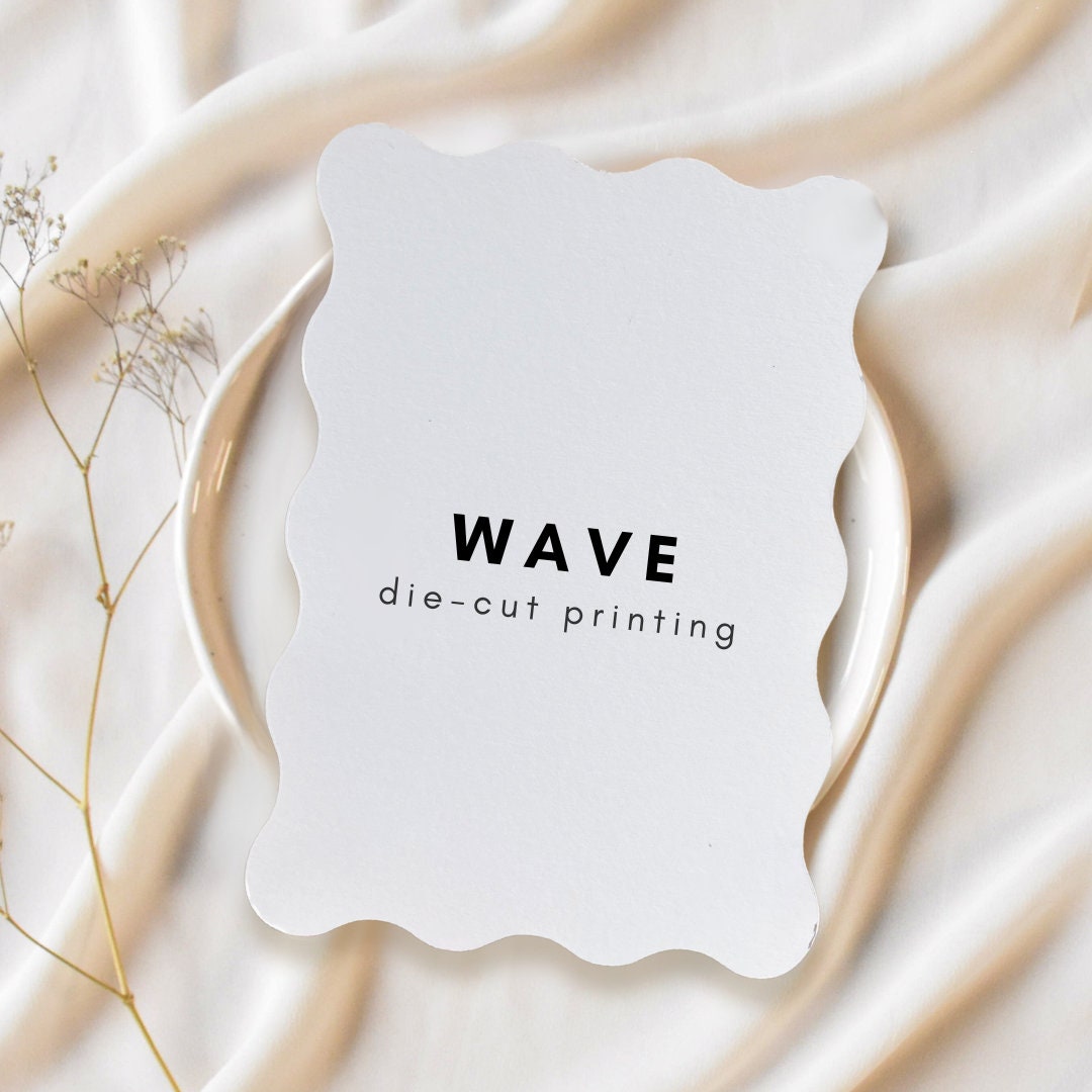 Custom Wave Die-cut 5x7 Invitations on 110lb Paper for Weddings and ...