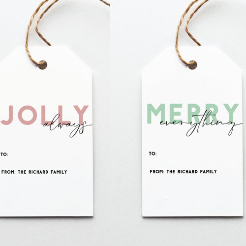Printable Merry Christmas Tags Holiday Gift Tags Christmas - Etsy