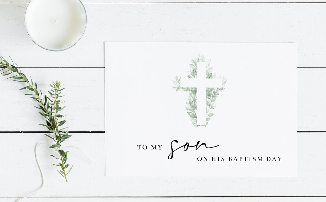 Printable to My / Our Son on His Baptism Day Card | Religious Christian ...
