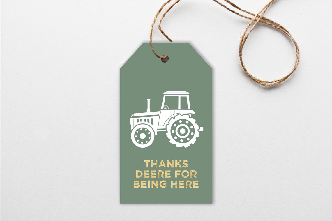 Printable Tractor Birthday Party Favor Tags | Instant Download | Edit ...