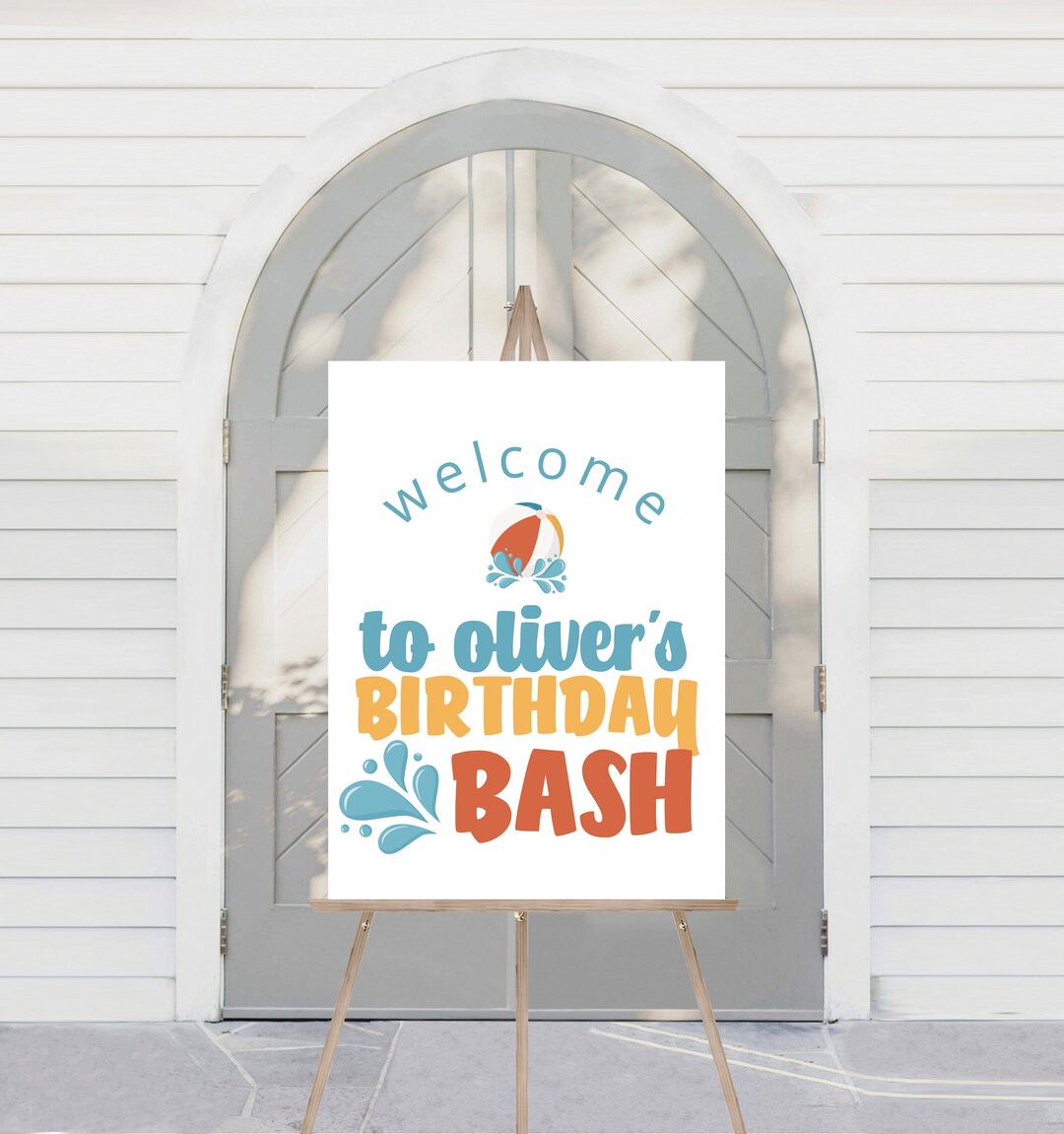 Splish Splash Summer Birthday Bash Welcome Sign | Splash Pad ...