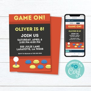 Printable Retro Video Game Birthday Invitation | Printable Instant ...
