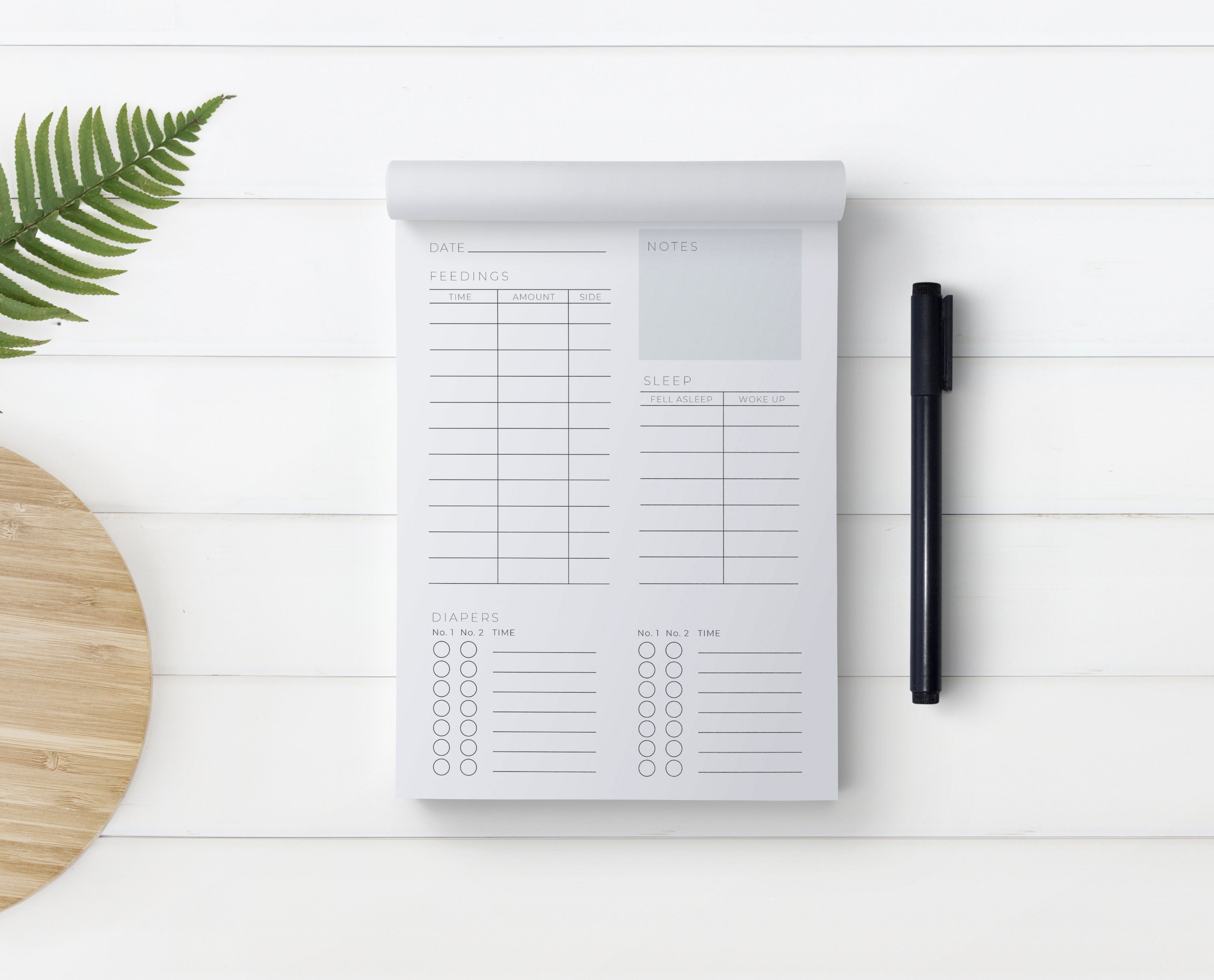 Minimalist Newborn Tracker Notepad Baby Planner Nanny Log - Etsy