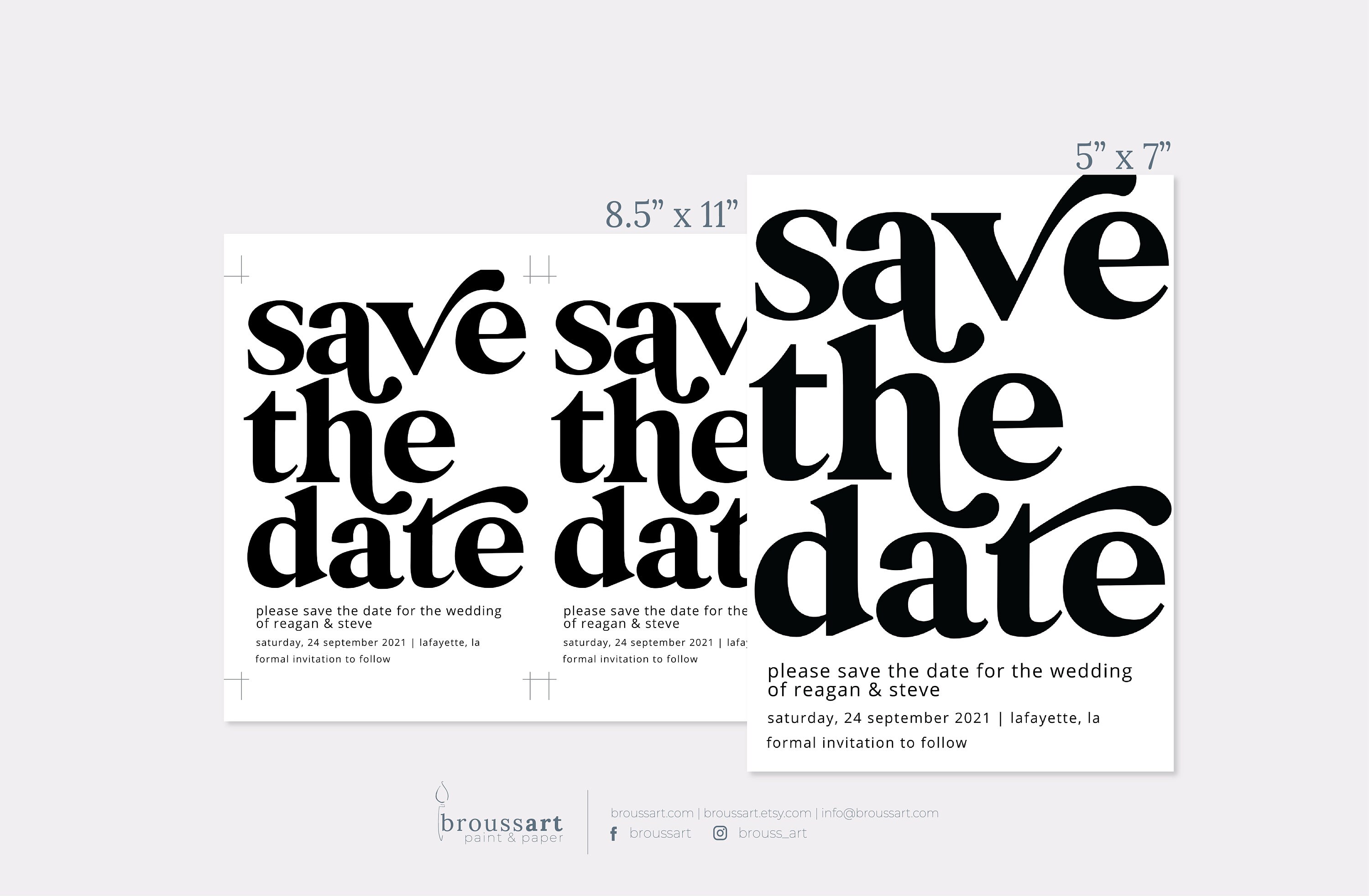 Retro Save the Date Typographic Card | Printable Instant Download ...