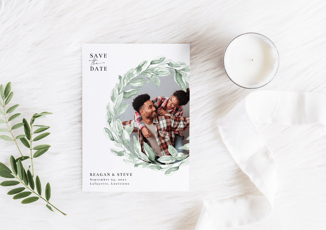 Watercolor Save the Date With Photo | Printable Instant Download ...