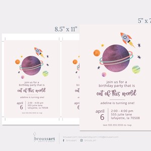 Out of This World Galaxy Birthday Party Invitation Printable Instant ...