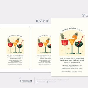 Holiday Cocktail Party Invitation | Retro Christmas Spirits Invite ...