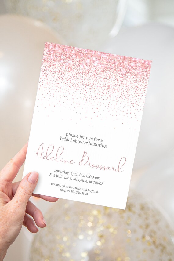 Plantilla Imprimible Para Invitaciones Con Purpurina
