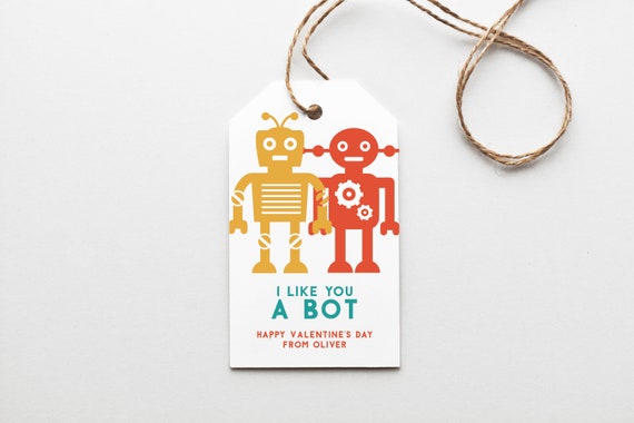 Robot Printable Gift Labels Template