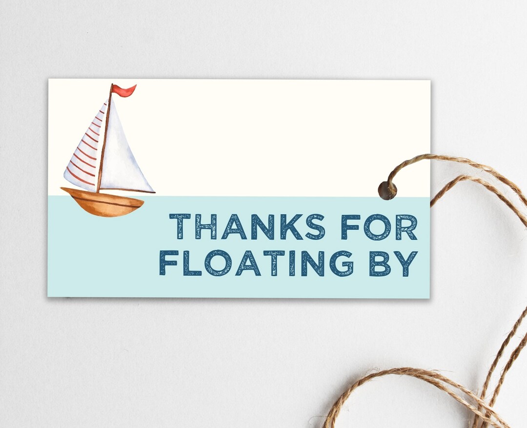 Nautical Party Favor Tags | Sailboat Party Decorations | Printable ...