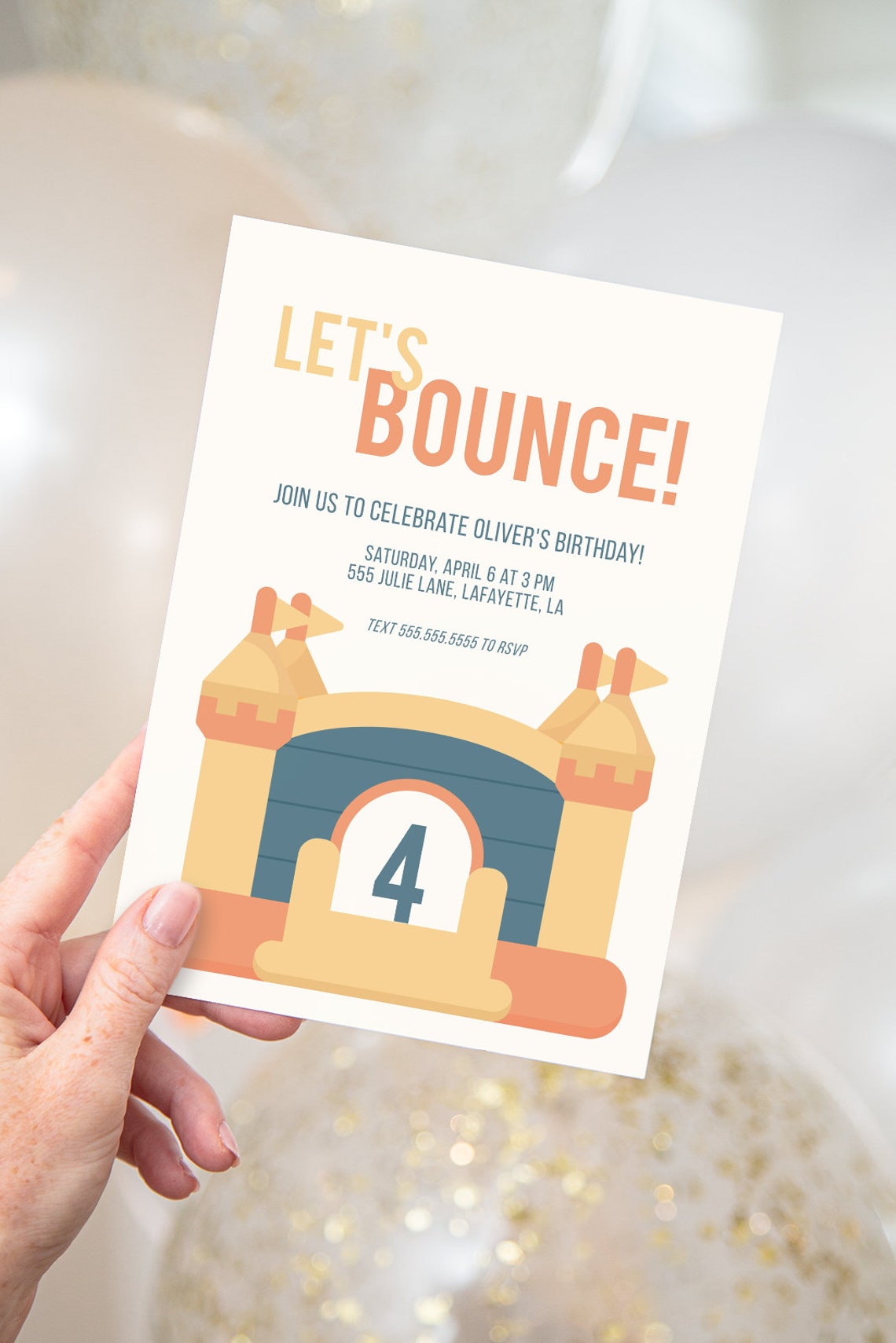 Bounce House Birthday Party Invitations | Printable Instant Download ...