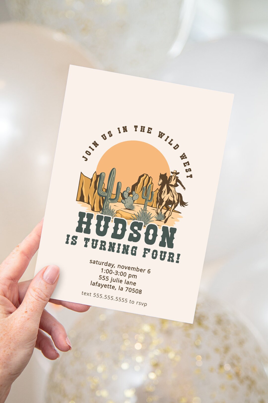 Wild West Kid Birthday Party Invitations | Printable Instant Download ...