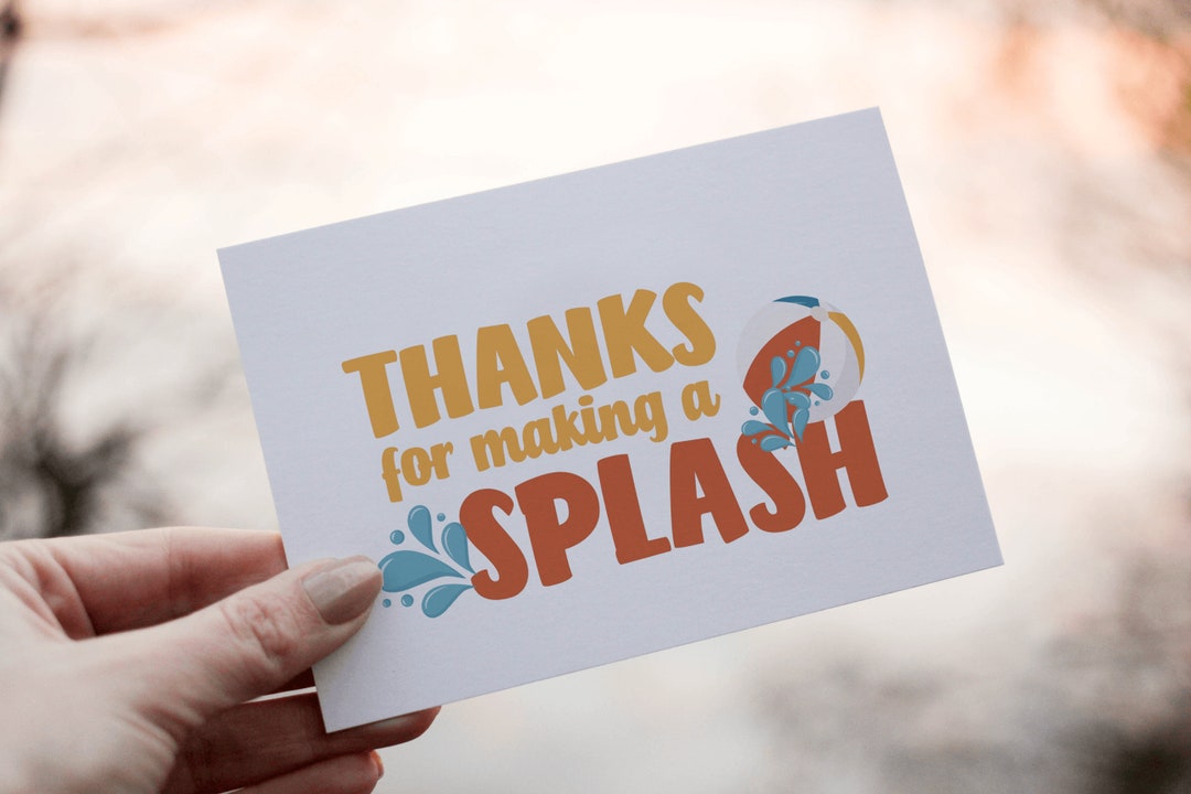 Printable Splish Splash Summer Birthday Bash Folded Thank You Cards - Etsy