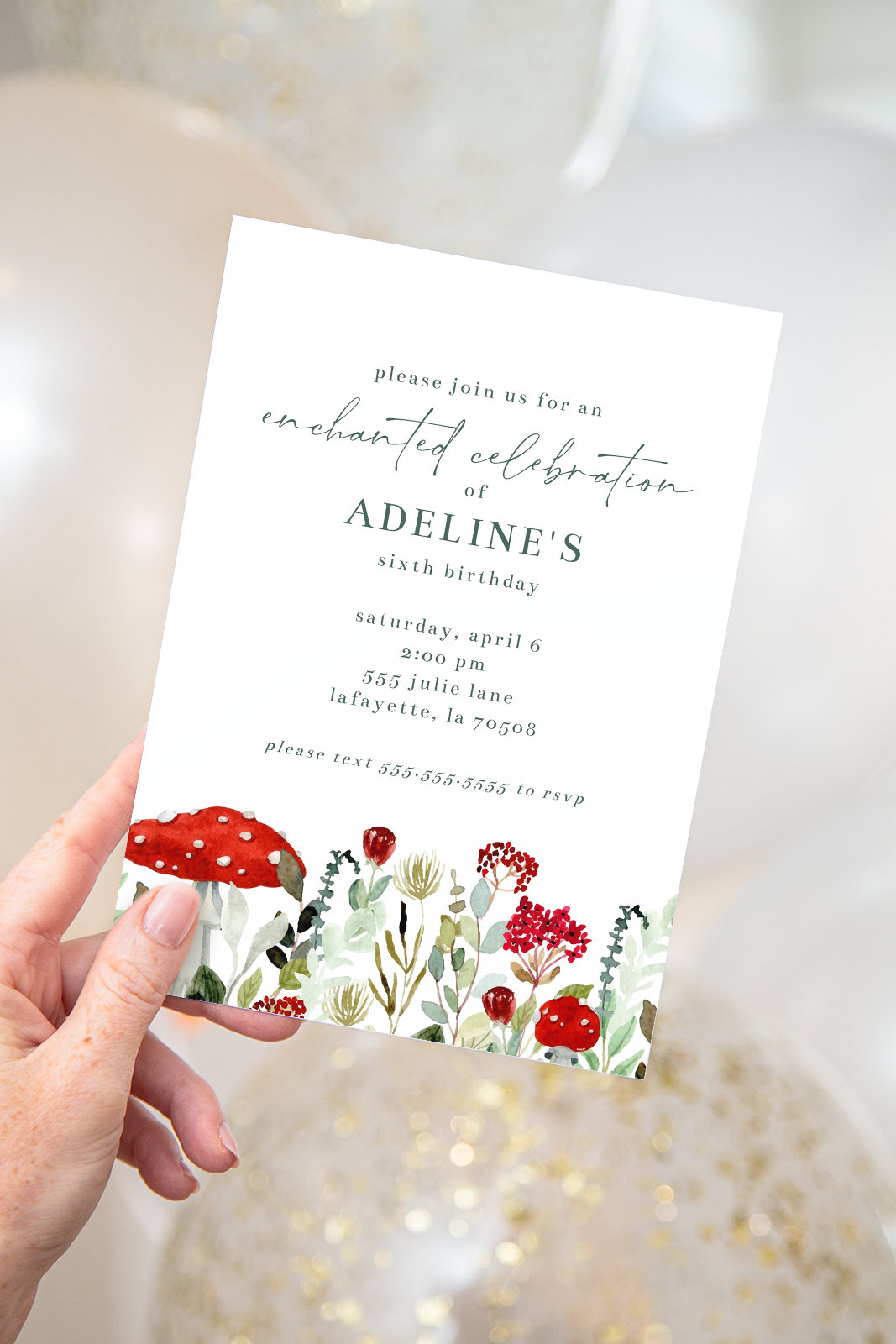 Enchanted Forest Birthday Party Invitations | Printable Instant ...