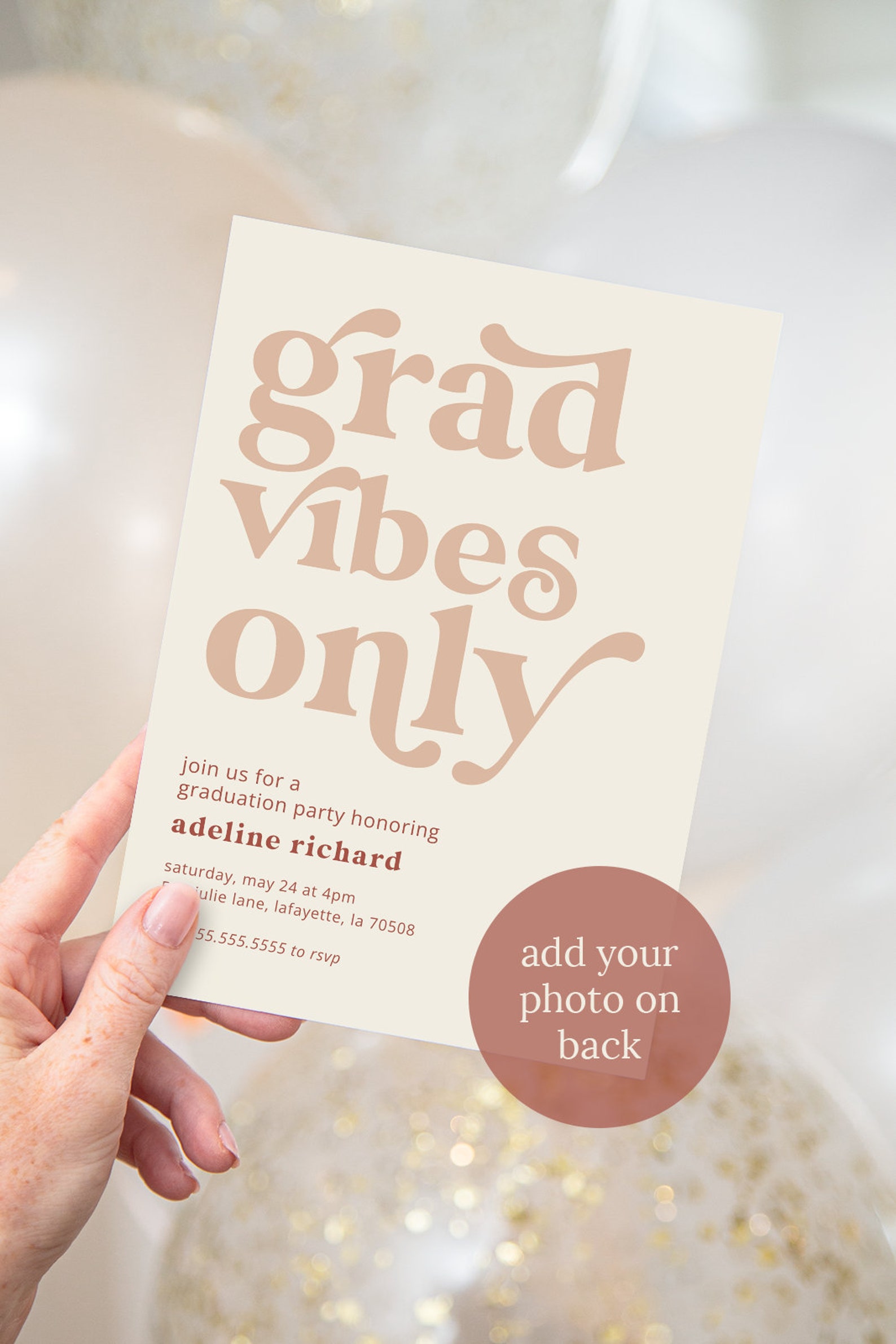 Retro Grad Vibes Only Graduation Party Invitation Class of - Etsy