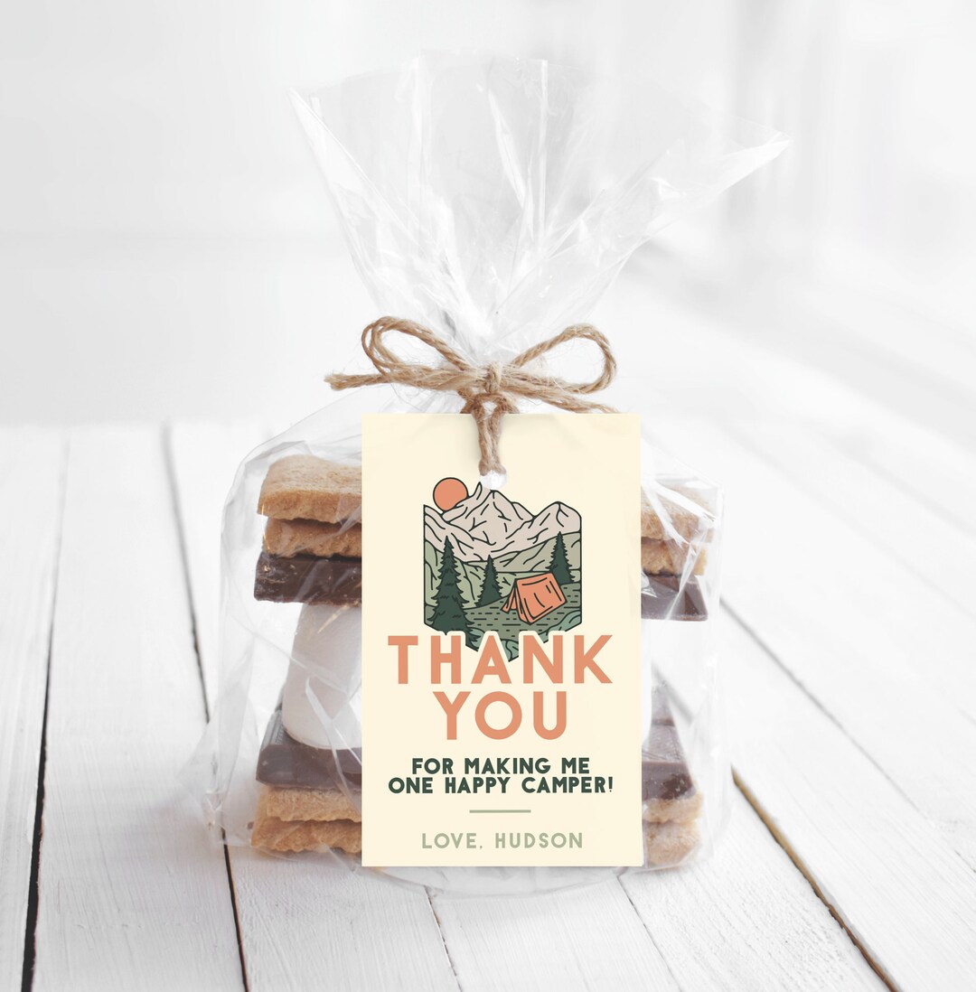 One Happy Camper First Birthday Thank You Party Favor Tags | Printable ...