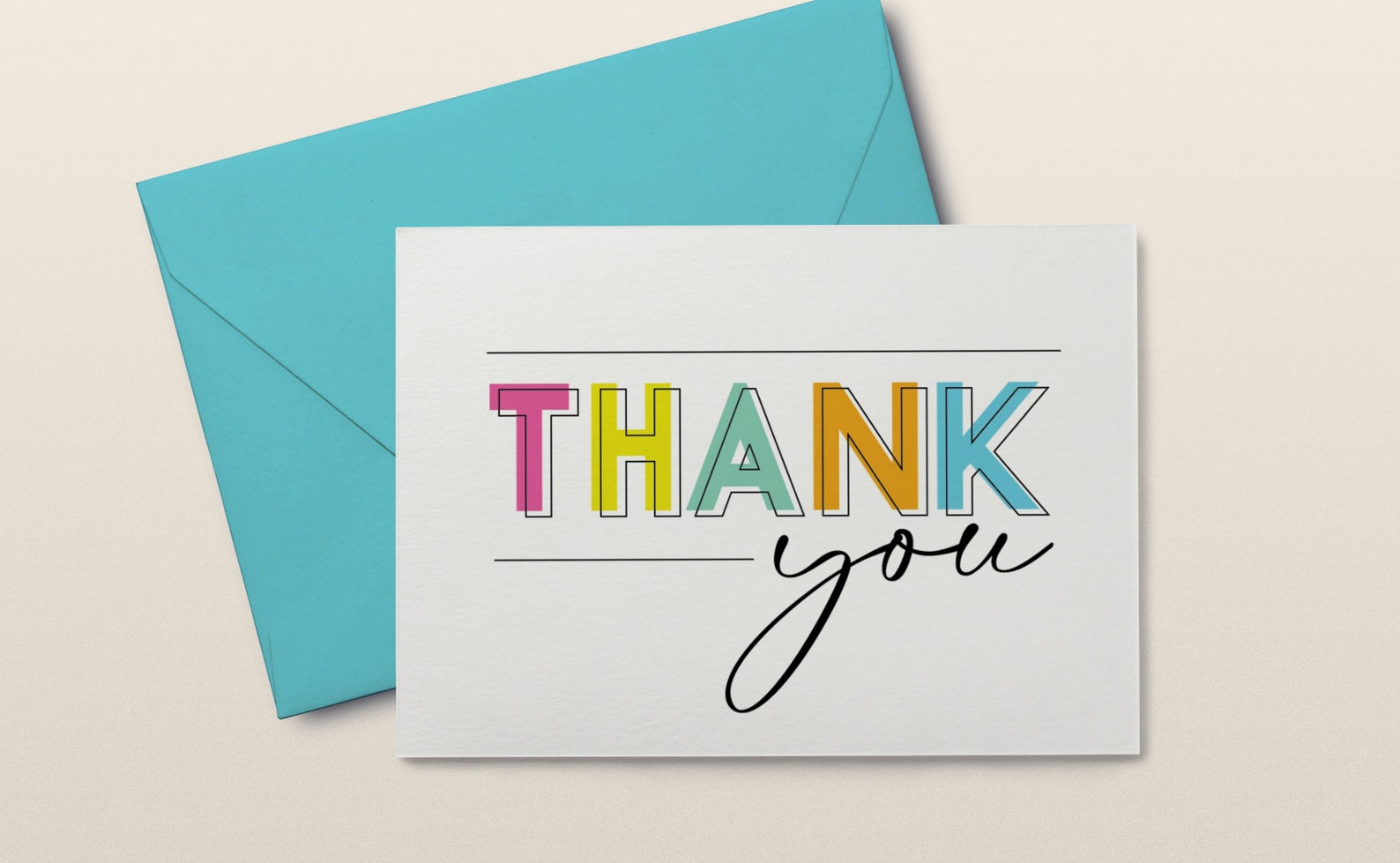Printable Fun Colorful Thank You Cards Instant Download | Etsy