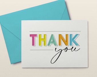 Colorful Thank You | Etsy