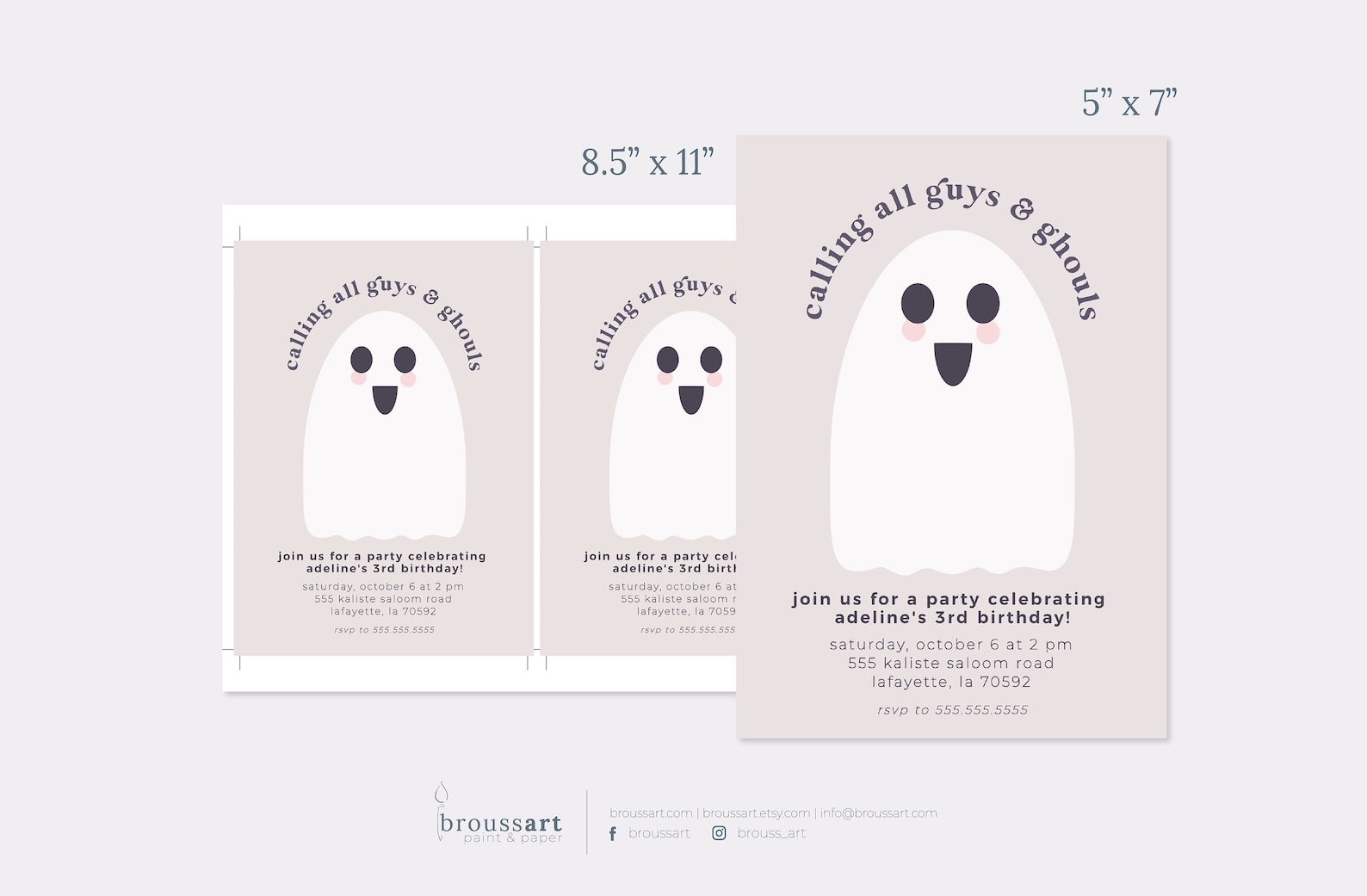 Cute Ghost Birthday Party Invitation Fun Girl Halloween - Etsy