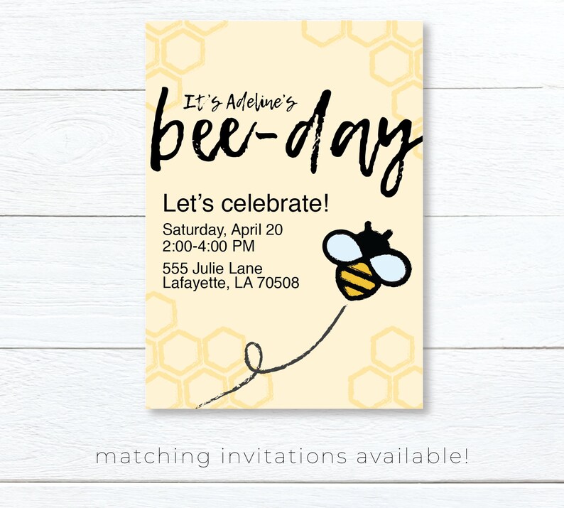 Printable Bee Day Birthday Banner Editable Instant Download | Etsy