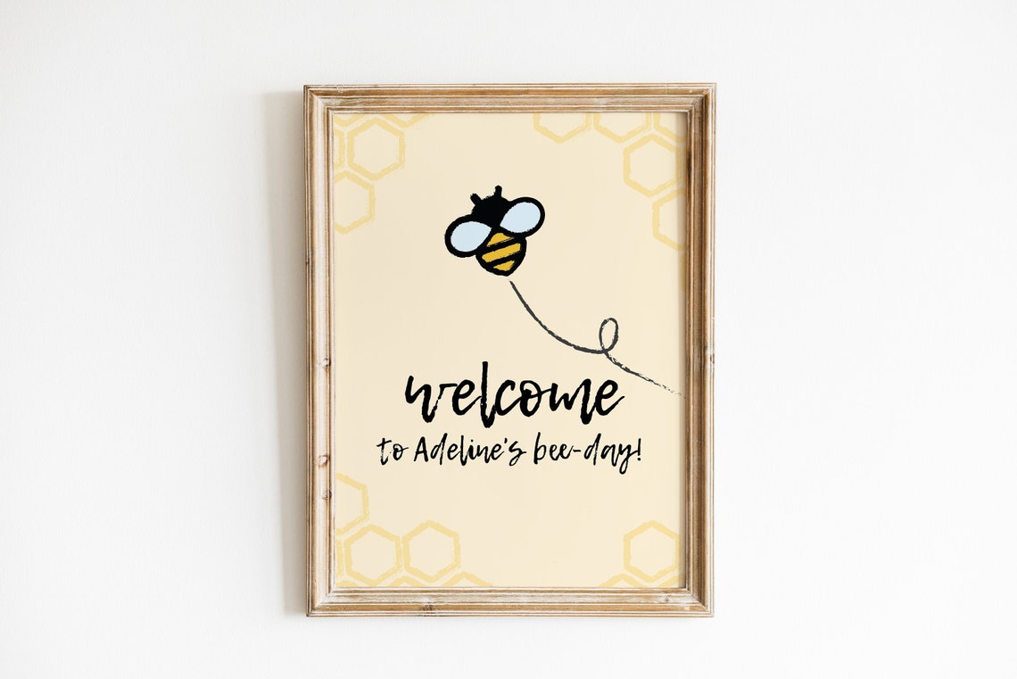Printable Bee Day Welcome Sign Editable Download - Etsy