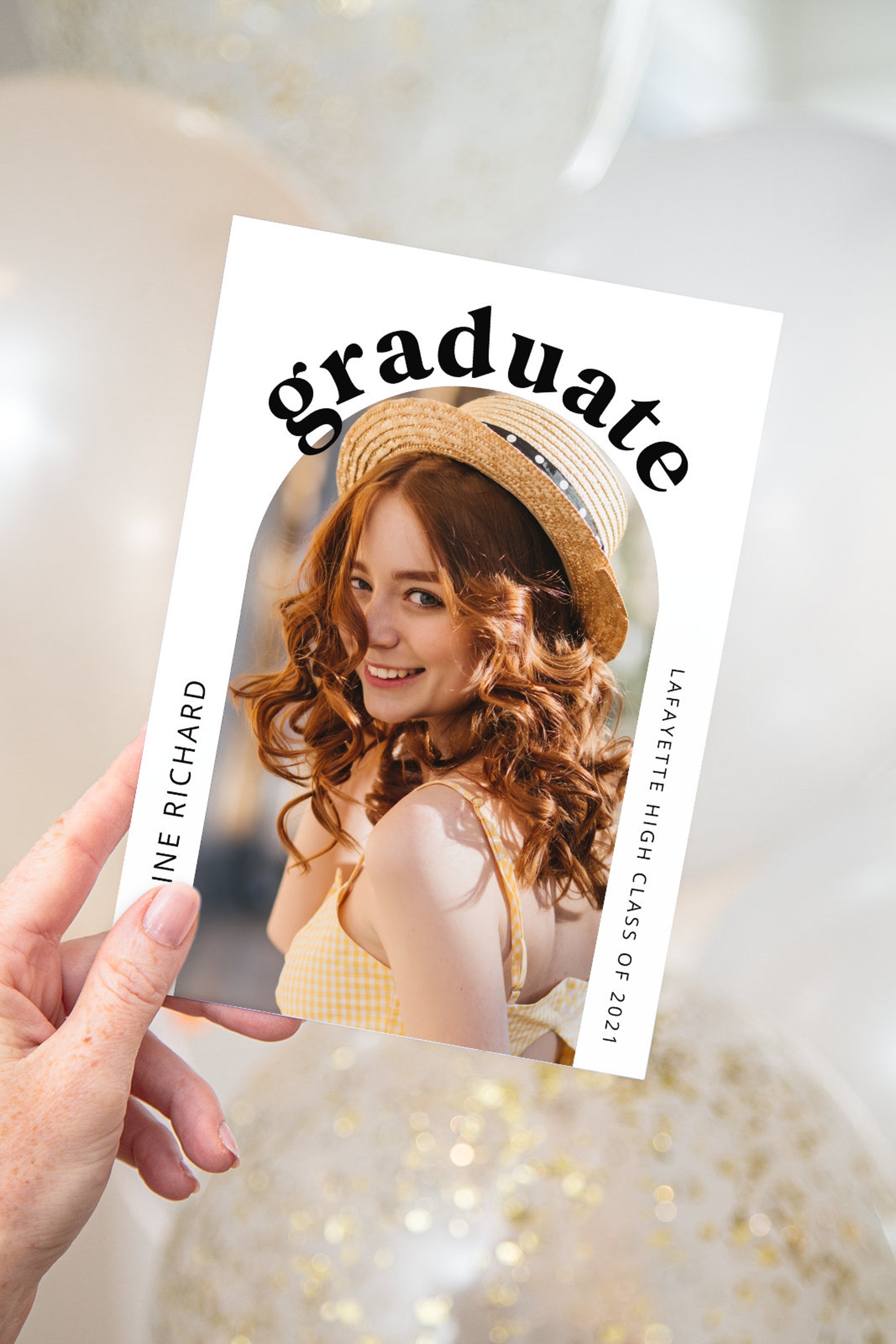 Retro Arch Graduation Announcement Photo Card High School - Etsy