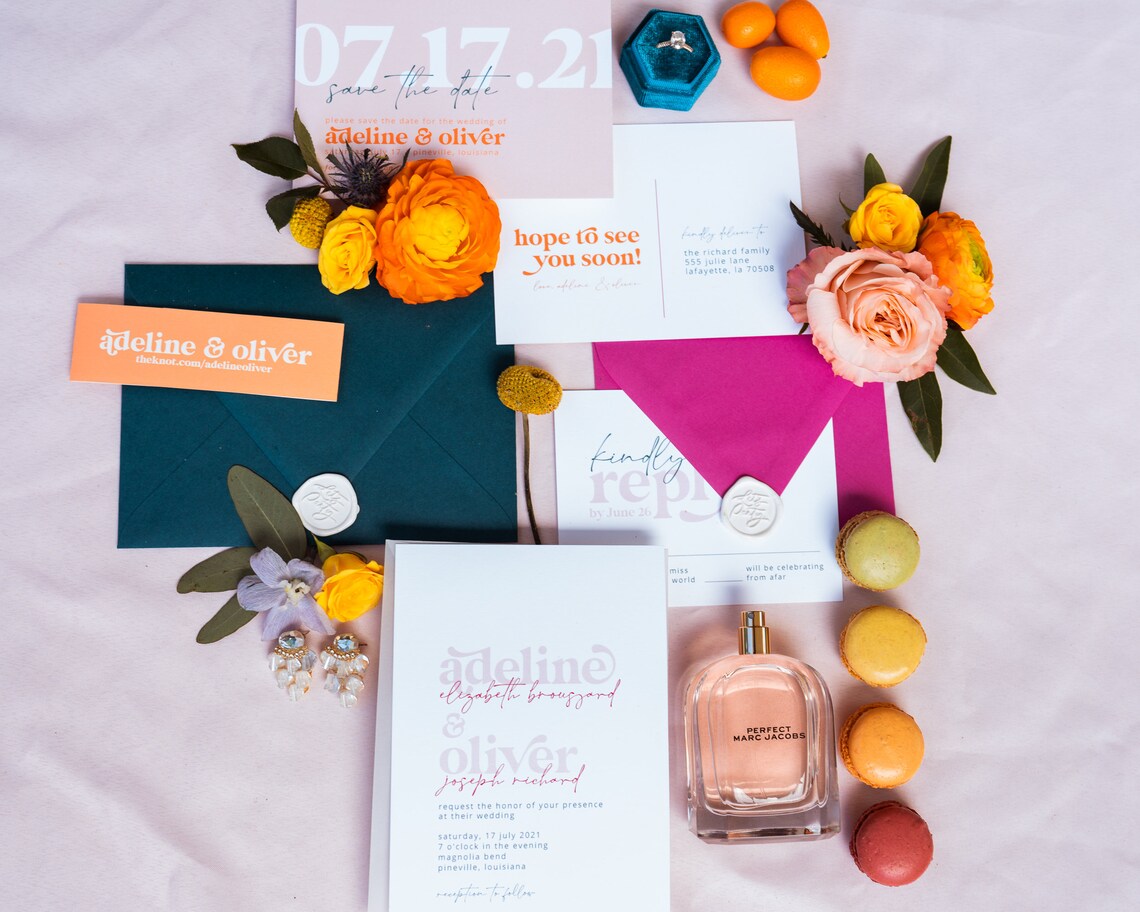 Printable Bright Colorful Wedding Invitation Suite - Etsy