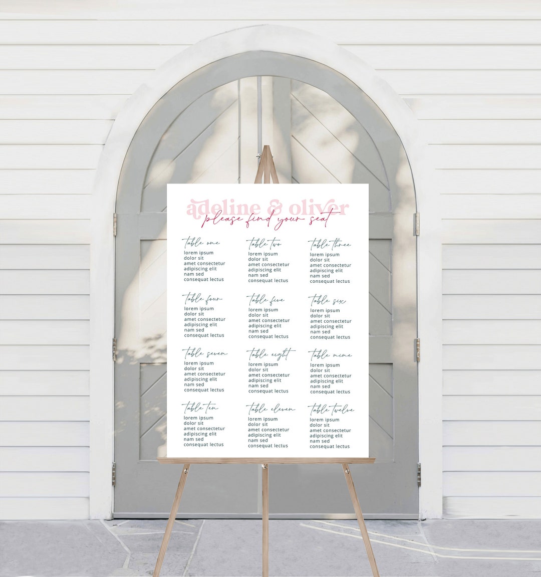 Retro Wedding Seating Chart | Bold Colorful Typography | Jewel Tone ...