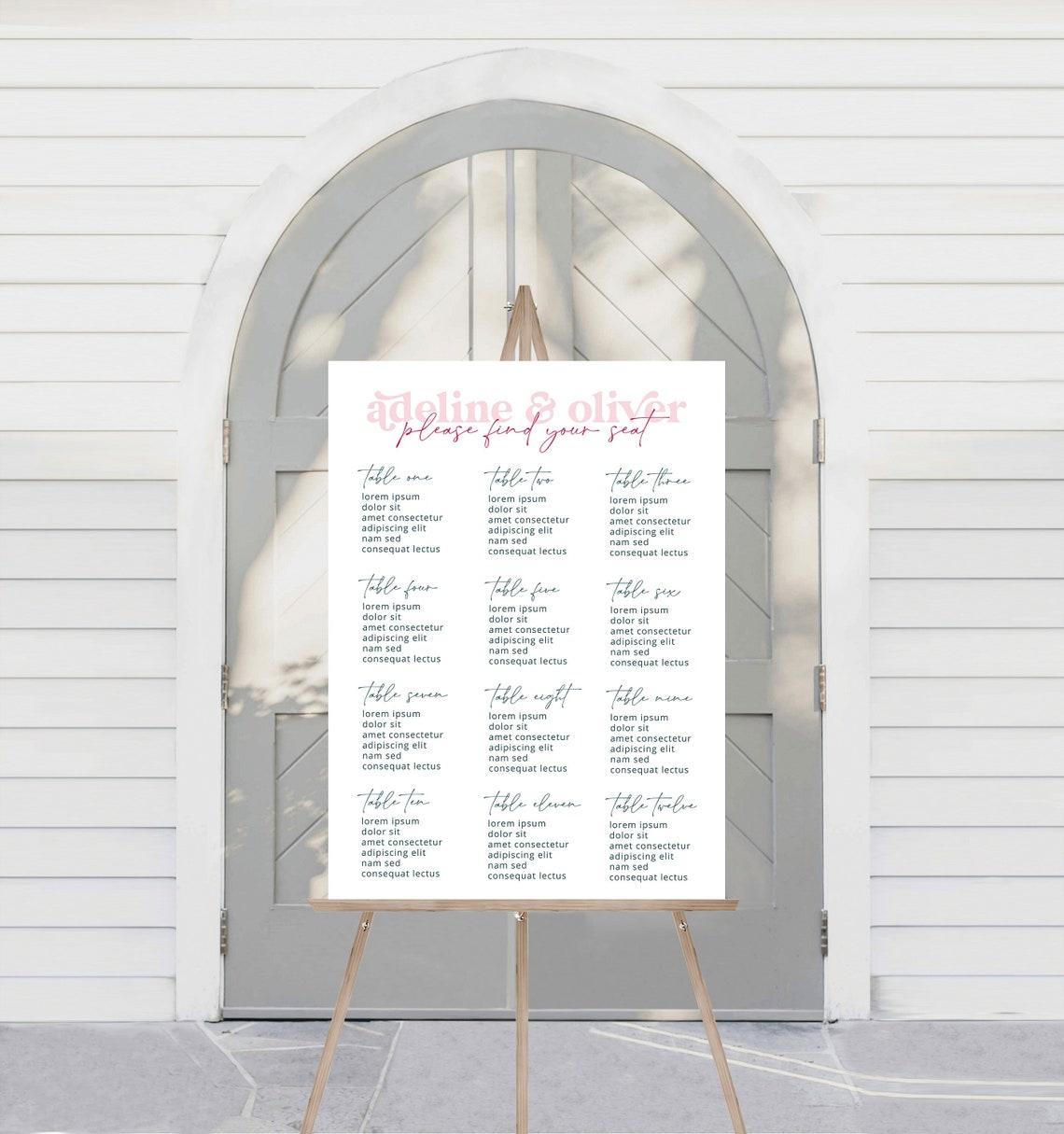 Bright Colorful Seating Chart | Retro Font | Printable Instant Download ...