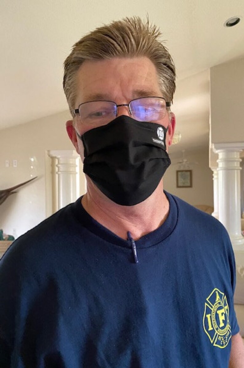 Fire Department or Custom Logo Face Mask With Filter Pocket | Etsy