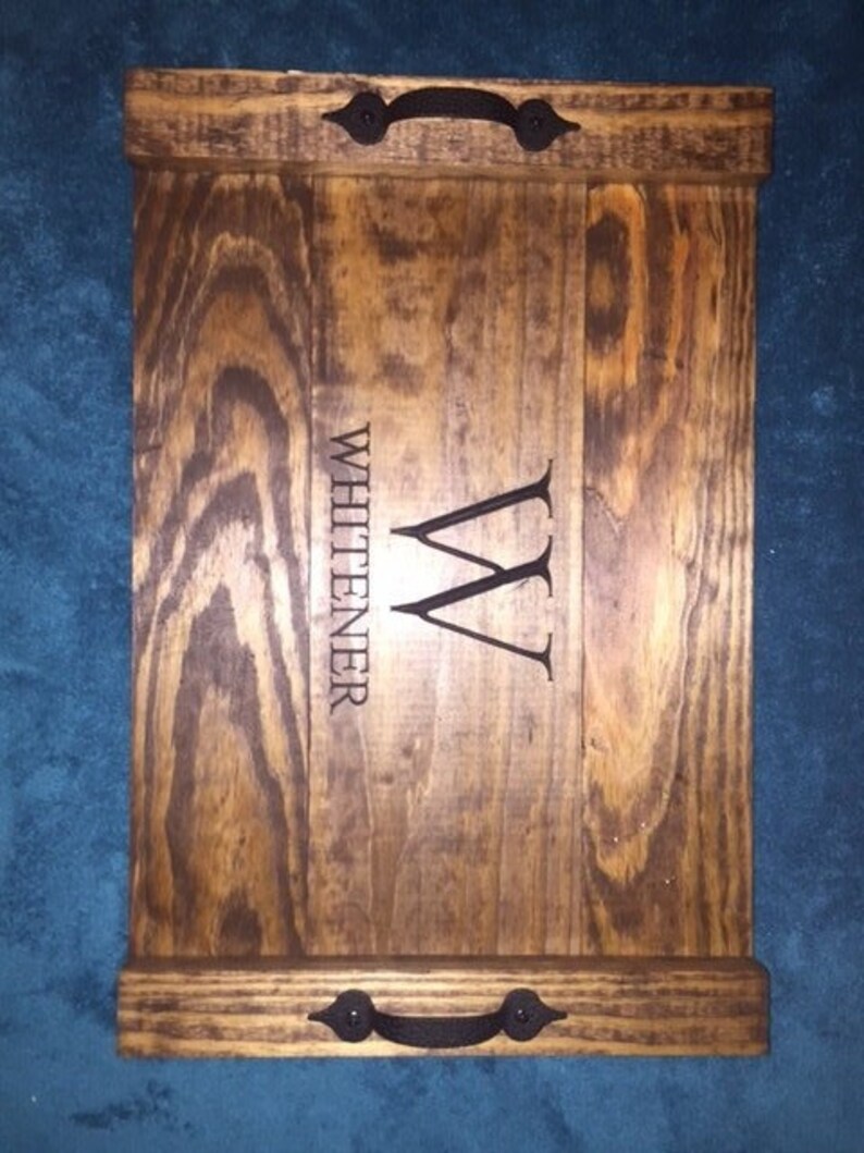 Rustic Personalized Reclaimed Wood Engraved Serving Tray - Etsy