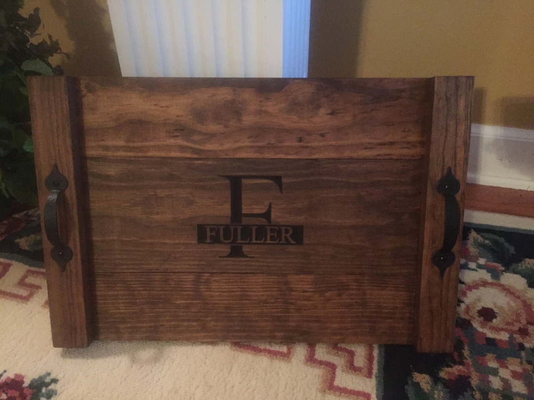 Rustic Personalized Reclaimed Wood Engraved Serving Tray Valentines ...