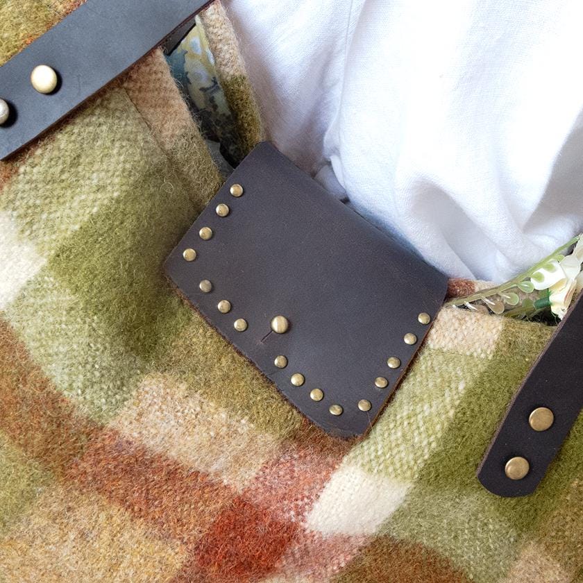 Large Wool Tote Bag, Large Wool Shoulder Bag, Scottish Style Multi ...
