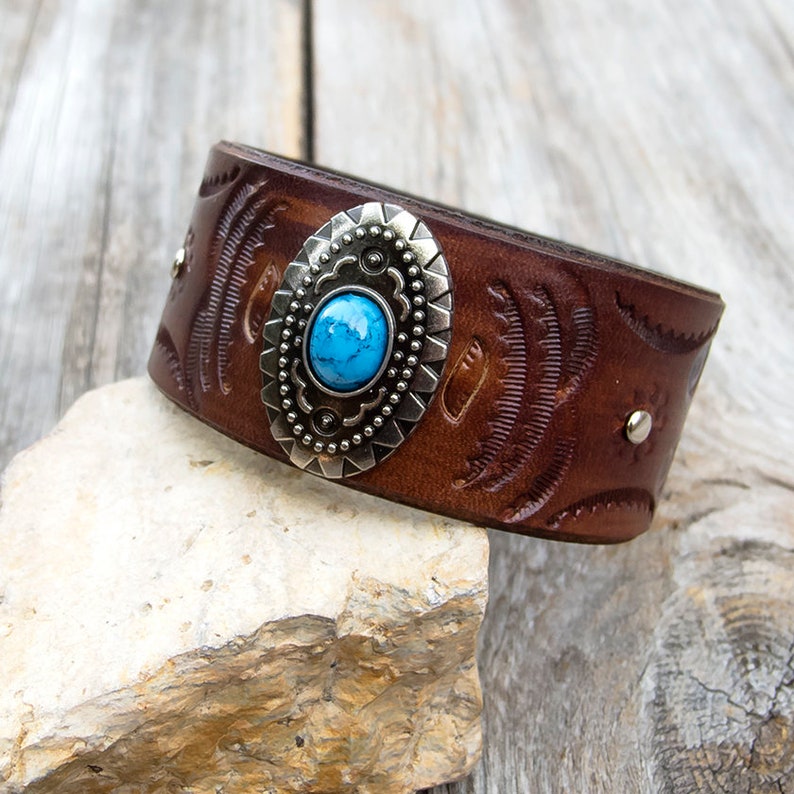 Leather Cuff Western Style Wristband Leather Cuff Bracelet - Etsy