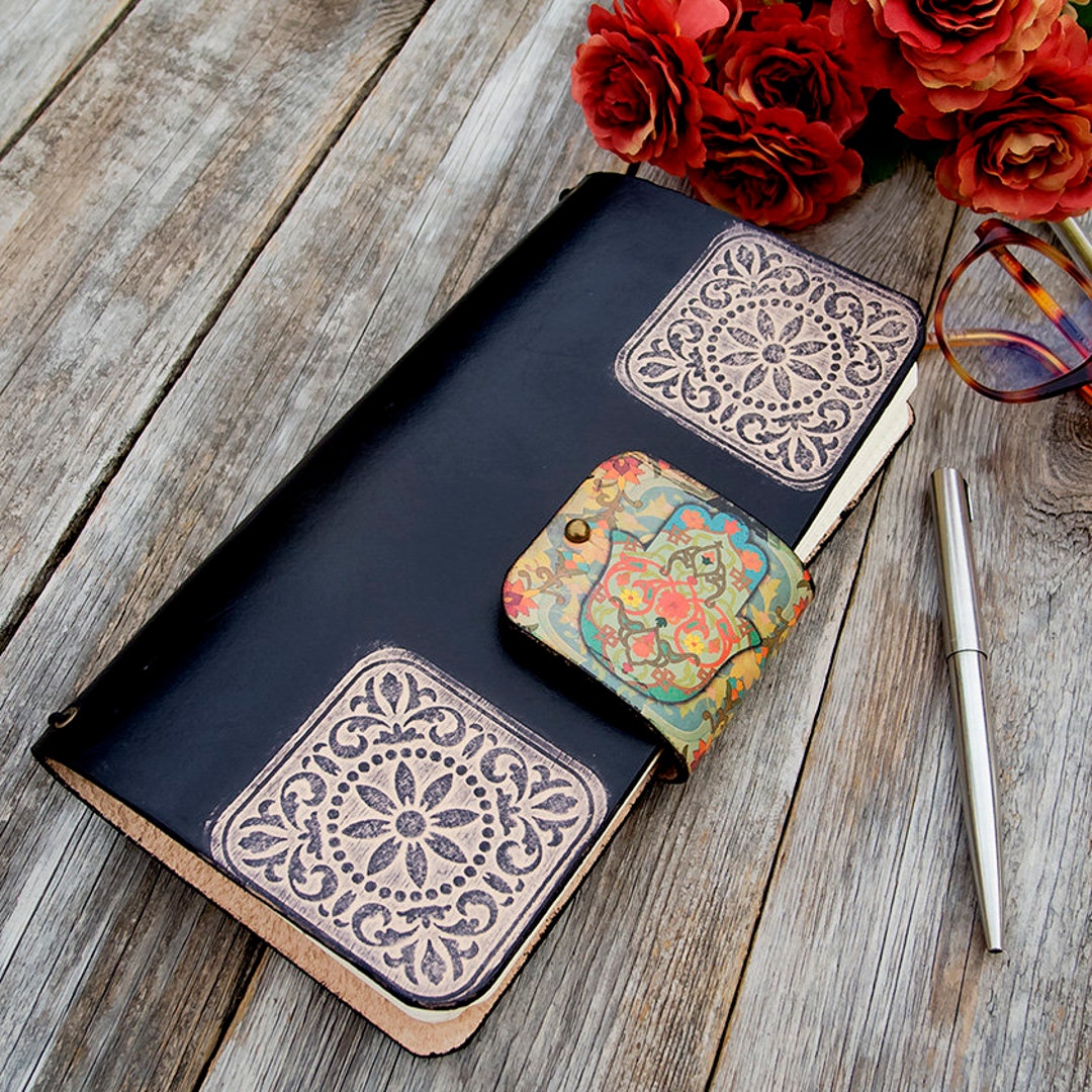 Moroccan Style Leather Notebook Black Leather Journal - Etsy