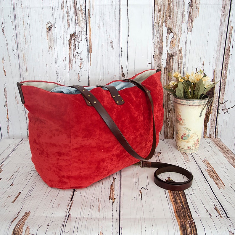 Large Tote Bag Boho Crossbody Bag Big Dark Red Everyday Bag - Etsy