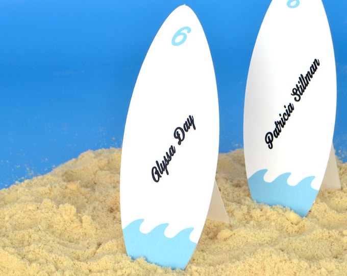 Surfing the Waves Surfboard Place Cards Set of 24 - Etsy