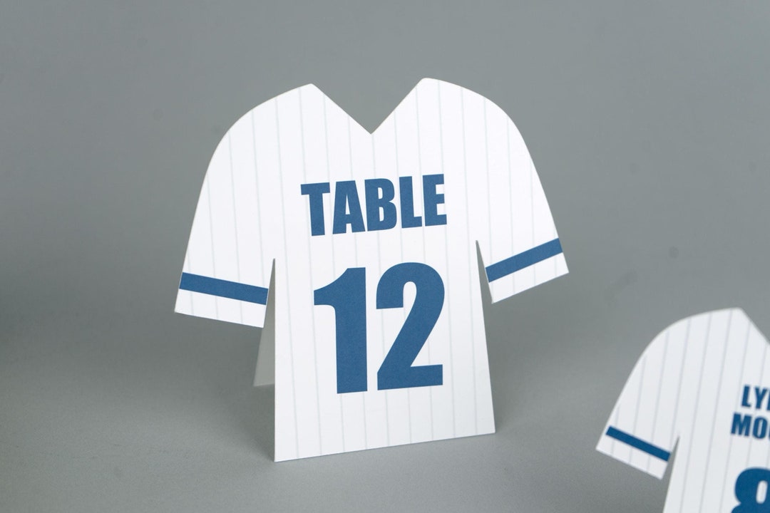 Baseball Jersey Pinstripe Table Numbers | Sports Team Banquet ...