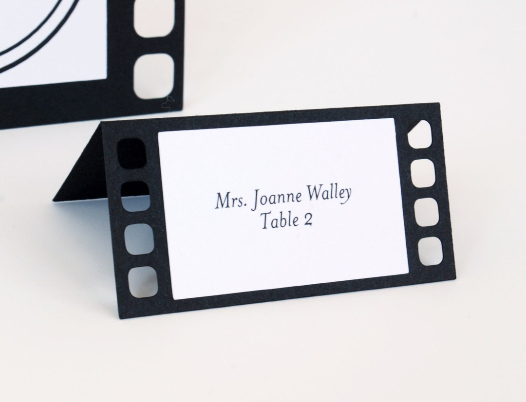 Movie Film Tent Place Cards Set of 24 Wedding Name Cards, Bar Mitzvah ...