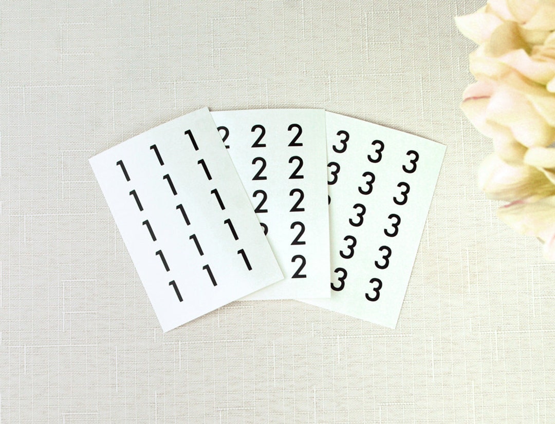 Table Number Stickers Modern Sans-serif Font - Etsy
