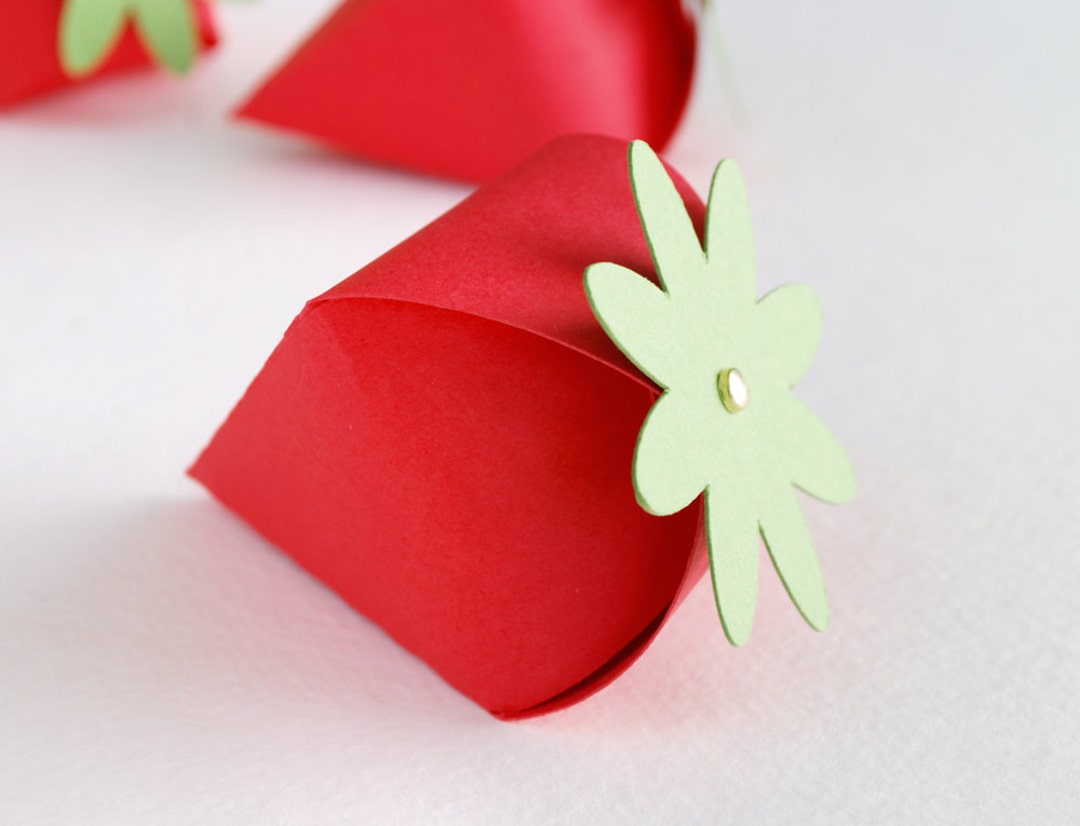 Mini Strawberry Shaped Favor Box Set of 12 - Etsy