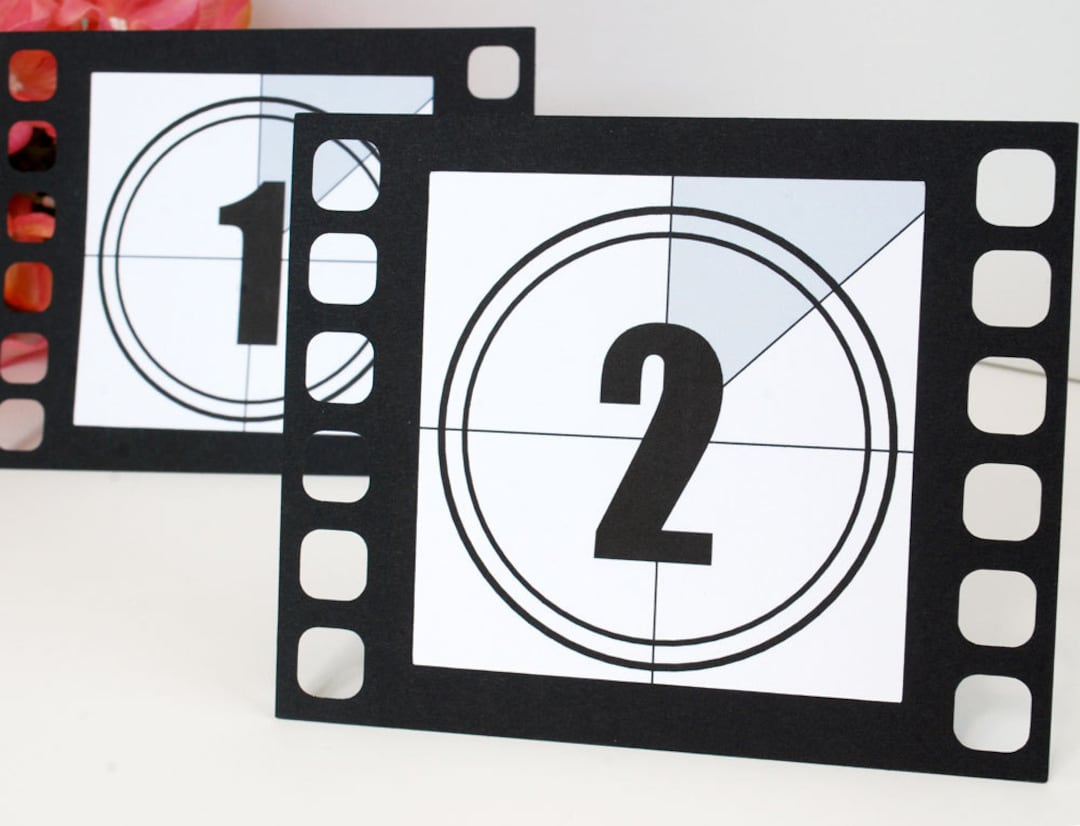 Movie Film Table Numbers for Oscars / Hollywood Party || Table Decor ...