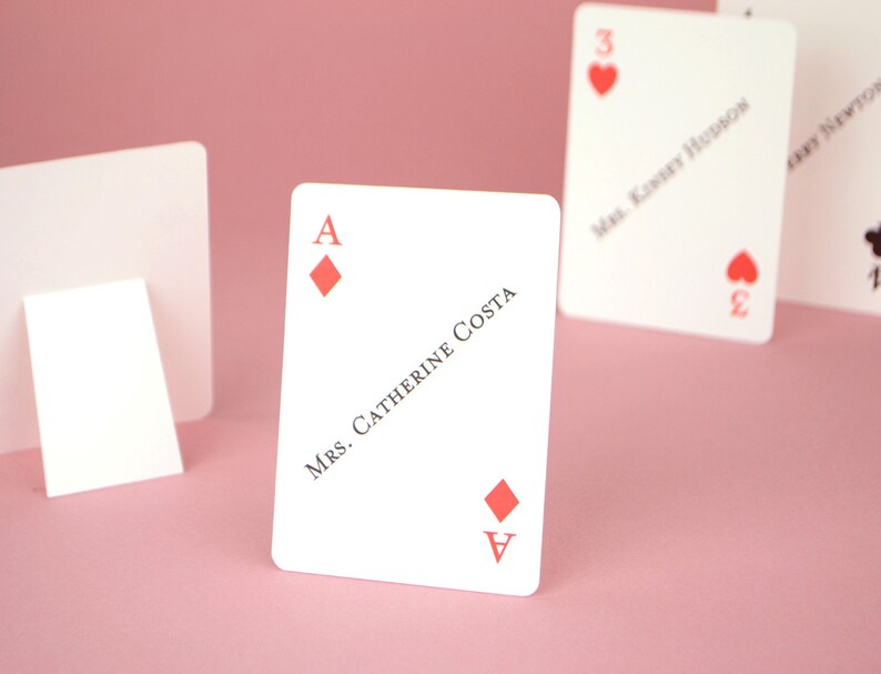 Playing Card Place Cards casino themed magic party alice | Etsy