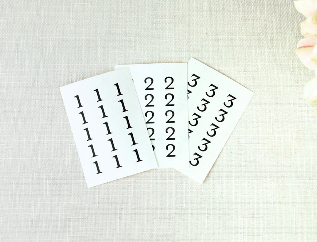 Table Number Stickers Elegant Serif Font - Etsy